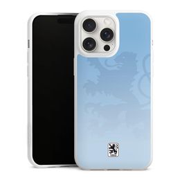 DeinDesign iPhone 15 Pro Max Handy Silikon H&uuml;lle Case wei&szlig; Handyh&uuml;lle Official Licensed Product Logo Tsv 1860 M&uuml;nchen Silikon Case
