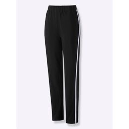 WITT Damen Freizeithose mit Kontraststreifen seitlich, schwarz, Gr&ouml;&szlig;e 40