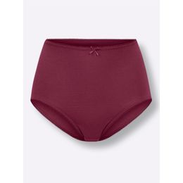w&auml;schepur w&auml;schepur Damen Taillenslip mit M&auml;usez&auml;hnchen-Spitze, 2x rauchblau-bedruckt + 1x rauchblau + 1x bordeaux, Gr&ouml;&szlig;e 50