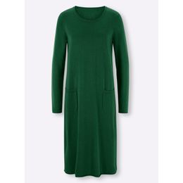Heine Witt Damen Strickkleid im Viskose-Baumwoll-Mix, moos, Gr&ouml;&szlig;e 50