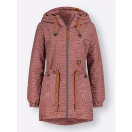 WITT Damen Jacke wind- und wasserabweisend, rostrot-wei&szlig;-geringelt, Gr&ouml;&szlig;e 48