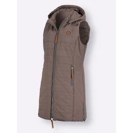 WITT Damen Longweste mit abnehmbarer Kapuze, taupe, Gr&ouml;&szlig;e 36