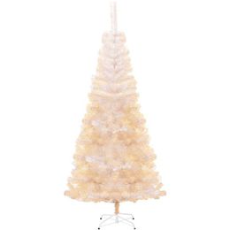 Künstlicher Weihnachtsbaum Schillernde Spitzen Weiß 210 cm pvc vidaXL