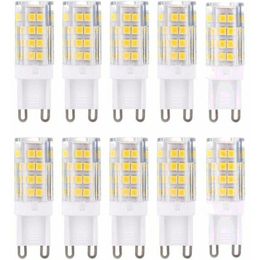 Packung mit 10 G9-LED-Lampen, warmweiß 3000 K, 5 W, entspricht 40 W, 420 Lumen, nicht dimmbare Halogenlampen.