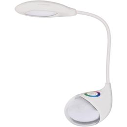 Licht-Erlebnisse Led Schreibtischlampe mit Dimmer Touch Funktion Farbwechsel 4100 k 490 lm 32 cm hoch Flexarm Weiß