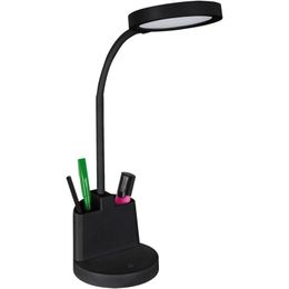 Licht-Erlebnisse Led Tischleuchte Kinderzimmer dimmbar mit Touch Funktion Edelstahl Flexarm 55,5 cm Schwarz 560 lm