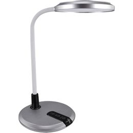 Licht-Erlebnisse Led Schreibtischlampe mit Dimmer Touch Schalter Farbwechsel 4000 k 780 lm 40 cm in Silber Modern