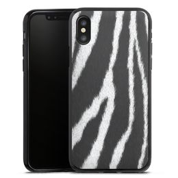 DeinDesign iPhone X Handy Silikon H&uuml;lle Case schwarz Handyh&uuml;lle Fur Muster Zebra