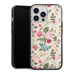 DeinDesign iPhone 13 Pro Handy Silikon H&uuml;lle Case schwarz Handyh&uuml;lle Ornament Vintage Flowers