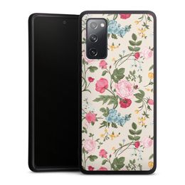 DeinDesign Galaxy S20 FE 5G Handy Premium Silikon H&uuml;lle Handyh&uuml;lle schwarz Case Flowers Vintage Ornament Silikon Premium Case