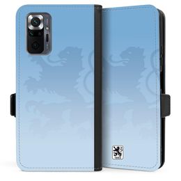DeinDesign Xiaomi Redmi Note 10 Pro Handy Klapph&uuml;lle Handyh&uuml;lle aus Kunst Leder schwarz Flip Case Tsv 1860 M&uuml;nchen Official Licensed Product Logo Sideflip mit 