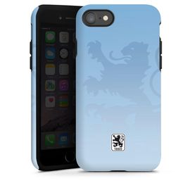 DeinDesign iPhone SE (2022) Handy Panzer Handyh&uuml;lle robuste Outdoor H&uuml;lle Schutzh&uuml;lle matt Official Licensed Product Logo Tsv 1860 M&uuml;nchen Tough Case