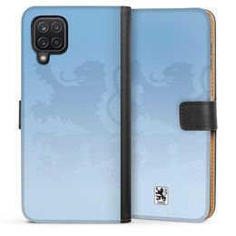 DeinDesign Galaxy A12 Handy Klapph&uuml;lle Handyh&uuml;lle aus Kunst Leder schwarz Flip Case Official Licensed Product Logo Tsv 1860 M&uuml;nchen Sideflip mit langer Lasche