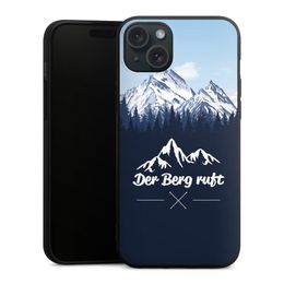 DeinDesign iPhone 15 Plus Handy Premium Silikon H&uuml;lle Handyh&uuml;lle schwarz Case Wanderlust Sky Mountain Silikon Premium Case