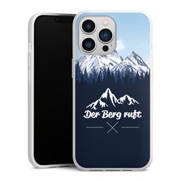DeinDesign iPhone 13 Pro Handy Silikon H&uuml;lle Case wei&szlig; Handyh&uuml;lle Wanderlust Sky Mountain Silikon Case