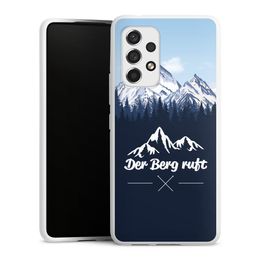 DeinDesign Galaxy A53 5G Handy Silikon H&uuml;lle Case wei&szlig; Handyh&uuml;lle Wanderlust Sky Mountain Silikon Case