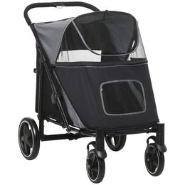 PawHut Hundebuggy Hundewagen Faltbarer Haustier Buggy bis 40 kg, Oxford, Grau