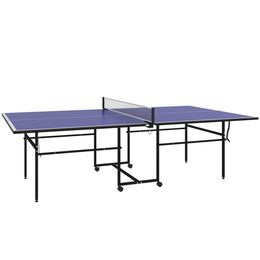 SPORTNOW Tischtennistisch Klappbar, Tischtennisplatte Outdoor Indoor mit Rollen