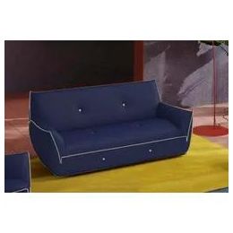 2,5-Sitzer Egoitaliano "Yuki, extravagantes Design und höchster Sitzkomfort, tolle Details", blau (cobalt, grau), B:200cm H:85cm T:90cm, Microfaser BOUNCE (80% Polyamid, 20% Elastan), Sofas, Solitärmöbel, mit bioelasatische MIcrofaser BOUNCE bezogen