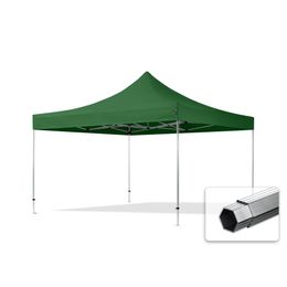 TOOLPORT 4x4m Aluminium Faltpavillon, ohne Seitenteile, dunkelgrün - (600191)