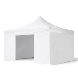 TOOLPORT 4x4m Aluminium Faltpavillon, inkl. 4 Seitenteile, weiß - (600173)