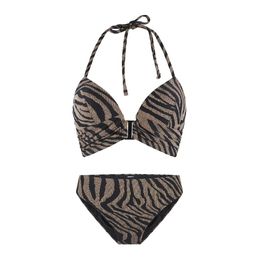 Lingadore Bikini Damen Gr&ouml;&szlig;e M braunmeliert / schwarz