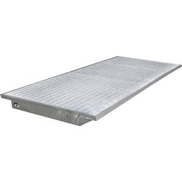 eurokraft pro Regal-Einhängewanne, mit verzinktem Gitterrost, LxB 3250 x 1250 mm, feuerverzinkt
