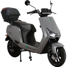 E-Mofaroller GreenStreet "Rio 2000W 25 kmh grau inkl. Topcase", grau (grau, schwarz), Elektromotorroller, 25 km/h, bis zu 90 km Reichweite, breites Rücklicht zur besseren Sichtbarkeit, B:76cm H:116cm L:188cm