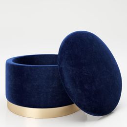 Playboy runder Pouf SUE Blau