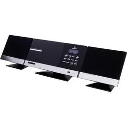 Universum MS 400 Stereoanlage AUX, Bluetooth®, CD, MP3, DAB+, UKW, SD, USB, Inkl. Fernbedienung, Inkl. Lautsprecherbox 2 x 6 W Schwarz/Silber