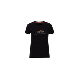 T-Shirt Alpha Industries "Alpha Industries Women - T-Shirts Crystal T Women" Gr. L, schwarz, Damen, Obermaterial: 100% Baumwolle, Shirts