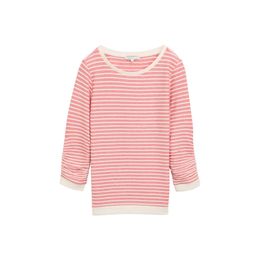 Tom Tailor Denim Damen Sweatshirt mit Streifenmuster, rot, Gestreift, Gr. XXL