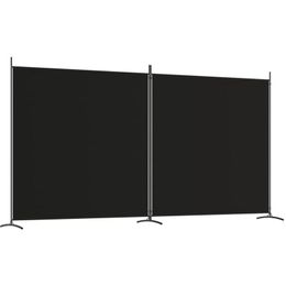 vidaXL - 2-tlg. Paravent Schwarz 348x180 cm Stoff