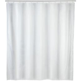 Anti-Schimmel Duschvorhang Uni White, Textil (Polyester), 120 x 200 cm, waschbar, Weiß, Polyester weiß - weiß - Wenko