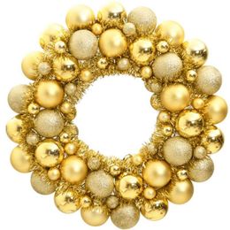 vidaXL - Weihnachtskranz Golden 45 cm Polystyrol