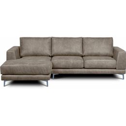 Holco Modernes bequemes Ecksofa auf Metallbeinen, 3/4 Sitzer, Beige - Konsimo