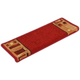 vidaXL - Treppenmatten Selbstklebend 15 Stk. 65x21x4 cm Rot