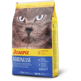 AKTION Josera Marinesse Trockenfutter für Katzen 10 kg + Nassfutter Multipack Filet Gratis