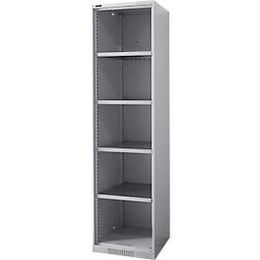 Schäfer Shop Schäfer Shop Genius Regalschrank FS, Stahl, mit Belüftungslöchern, B 545 x T 620 x H 1950 mm, 5 OH, Weißalu, bis 250 kg