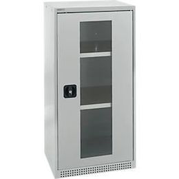 Schäfer Shop Schäfer Shop Genius Sichttürschrank FS, 3 OH, abschließbar, 2 Fachböden, bis 250 kg, B 545 mm, Stahl, lichtgrau RAL 7035/lichtgrau RAL 7035