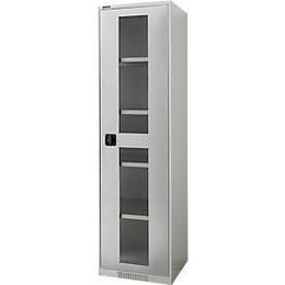 Schäfer Shop Schäfer Shop Genius Sichttürschrank FS, 5 OH, abschließbar, 4 Fachböden, bis 250 kg, B 545 mm, Stahl, lichtgrau RAL 7035/lichtgrau RAL 7035