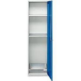 Schäfer Shop Schäfer Shop Genius Reinigungsmittelschrank FS, 5 OH, abschließbar, 2 Fachböden, bis 250 kg, B 545 x T 520 x H 1950 mm, Stahl, lichtgrau/enzianblau