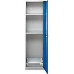 Schäfer Shop Schäfer Shop Genius Reinigungsmittelschrank FS, 5 OH, abschließbar, 2 Fachböden, bis 250 kg, B 545 x T 520 x H 1950 mm, Stahl, weißaluminium/enzianblau