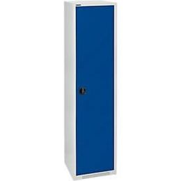 Schäfer Shop Schäfer Shop Genius Flügeltürenschrank FS, Stahl, mit Belüftungslöchern, B 545 x T 620 x H 1950 mm, 5 OH, Lichtgrau/Enzianblau, bis 250 kg