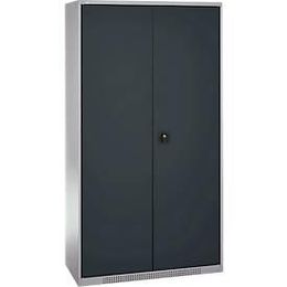 Schäfer Shop Schäfer Shop Genius Materialschrank FS, 5 OH, abschließbar, Lochrasterwände/3 Fachböden, bis 450 kg, B 1055 x T 520 x H 1950 mm, weißalu/anthrazitgrau