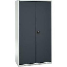 Schäfer Shop Schäfer Shop Genius Magazinschrank FS, 5 OH, abschließbar, 10 Fachböden, 2 Lochrasterplatten, bis 450 kg, B 1055 x T 520 x H 1950 mm, lichtgrau/anthrazitgrau