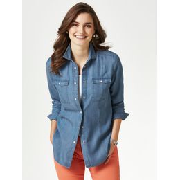 Walbusch Lyocell-Jeansbluse Extraleicht
