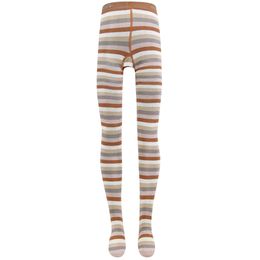 Ewers Tights 'Ringel' girl size 122/128 Beige / Brown / Grey / White