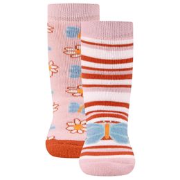 Ewers Socken M&auml;dchen Gr&ouml;&szlig;e 19/22 hellblau / ros&eacute; / cranberry / wei&szlig;
