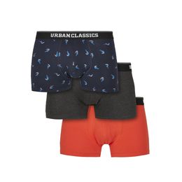 Urban Classics Boxer shorts male size XXXL Night blue / Sky blue / Orange red / mottled black